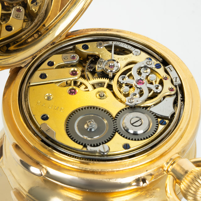 Baume Swiss Full Hunter Yellow Gold Antique Minute Repeater Pocket ...