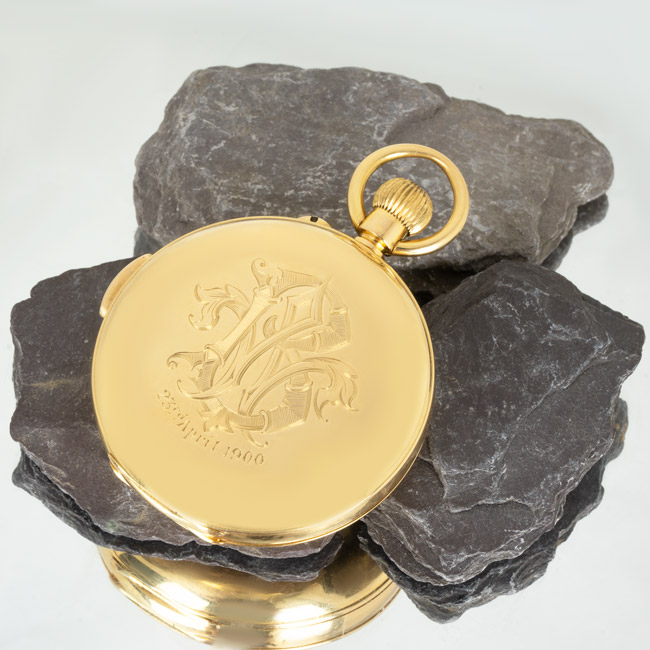 Baume Swiss Full Hunter Yellow Gold Antique Minute Repeater Pocket ...