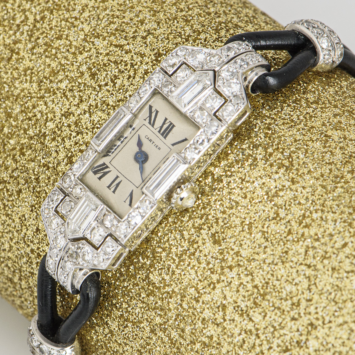 Cartier Cocktail Dress Watch Vintage Ladies Platinum Diamond Set ...