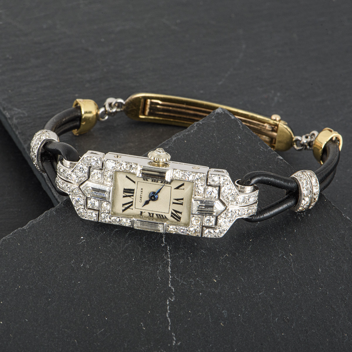 Cartier Cocktail Dress Watch Vintage Ladies Platinum Diamond Set ...