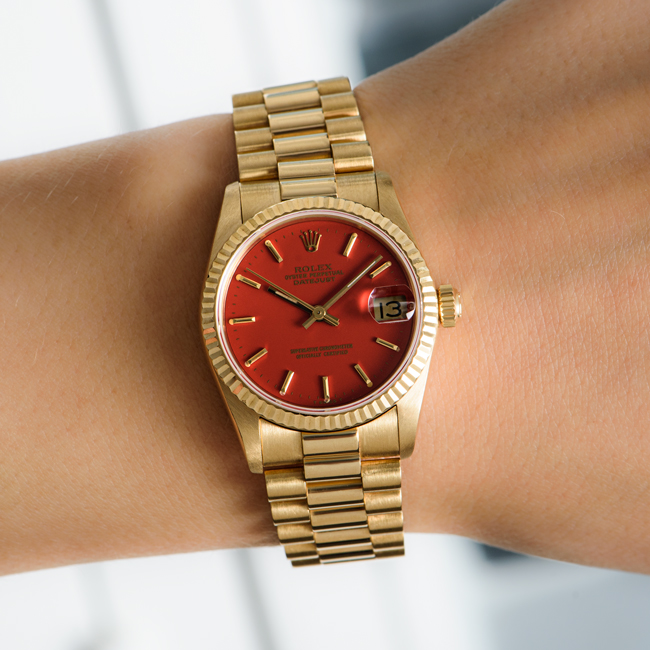 Rolex Rare Datejust Coral Stella Dial 68278 | Watch Centre