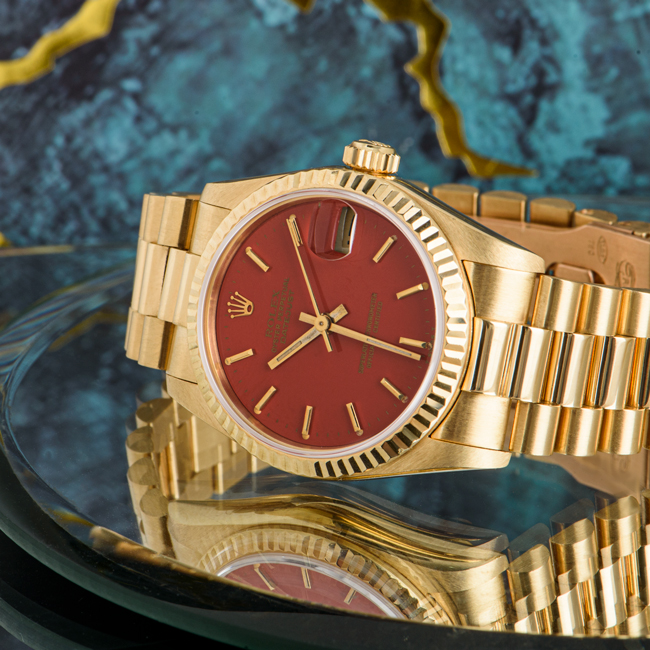 Rolex Rare Datejust Coral Stella Dial 68278 | Watch Centre