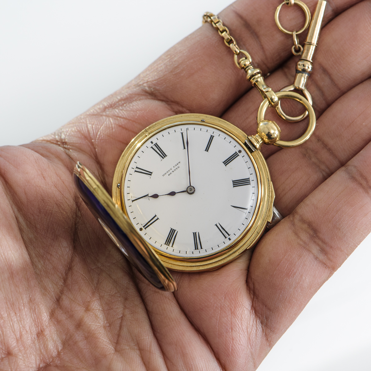 Henry Capt Quarter repeating Enamel Half Hunter Pocket Watch | Watch Centre